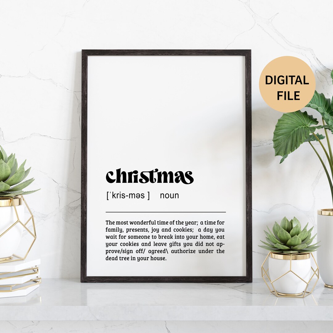 Christmas Definition Printable christmas Decor Holiday Decor Christmas ...