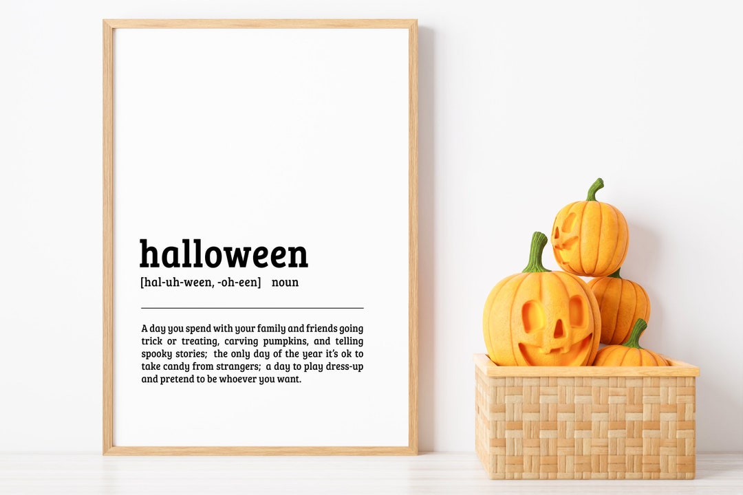 Halloween Definition Print Halloween Decor Room Decor Wall Art Prints ...