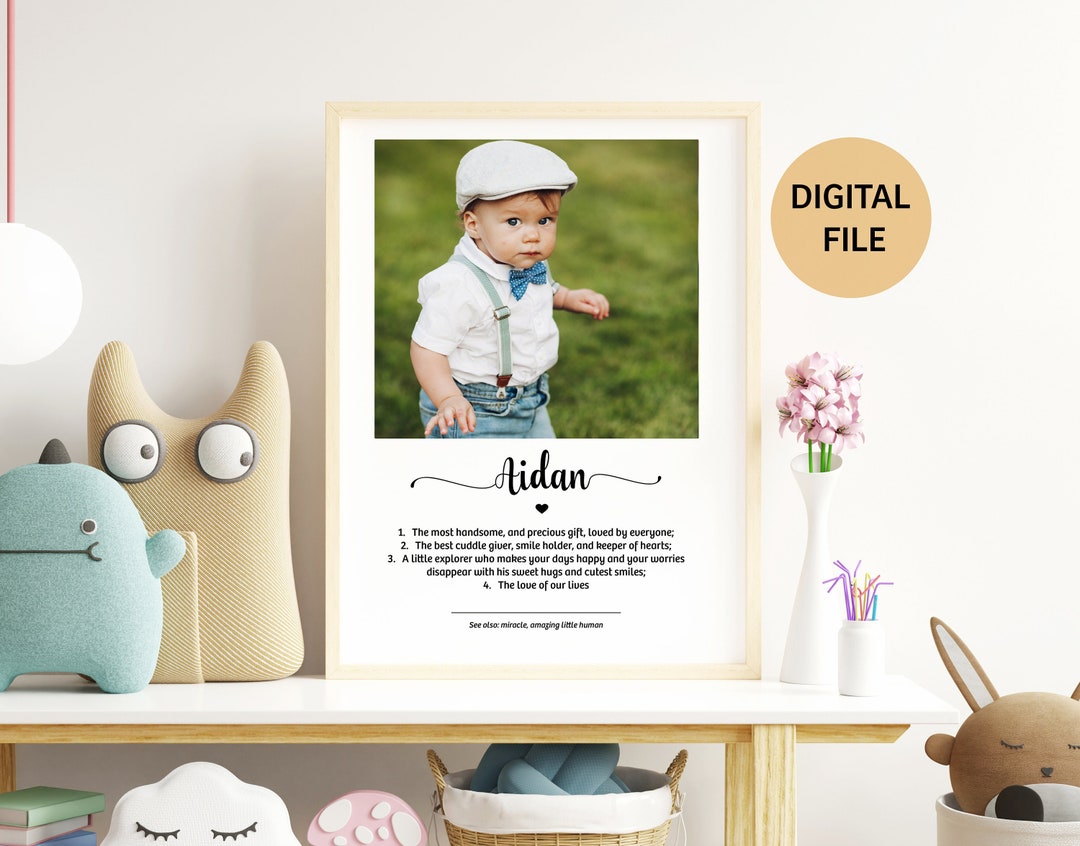 Custom Baby Boy Name Print| Boy Name Definition Print | Personalised ...