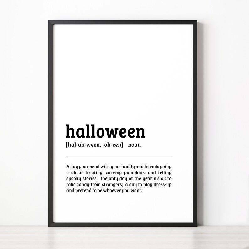 Halloween Definition Print Halloween Decor Room Decor Wall Art Prints ...