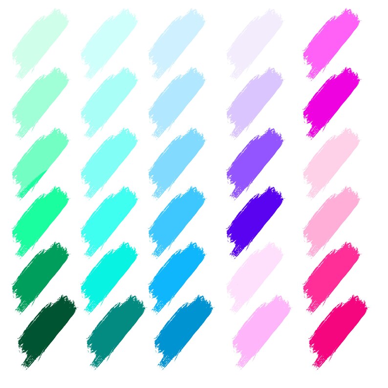 30 Color Swatches for Procreate Mermaid Palette Color - Etsy