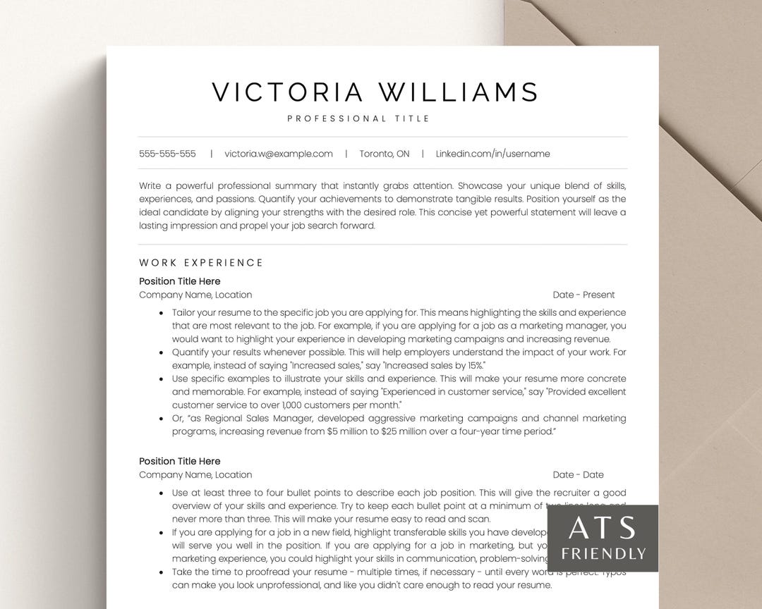 Modelo de currículo amigável ATS Word, Google Docs, Pages, modelo ...