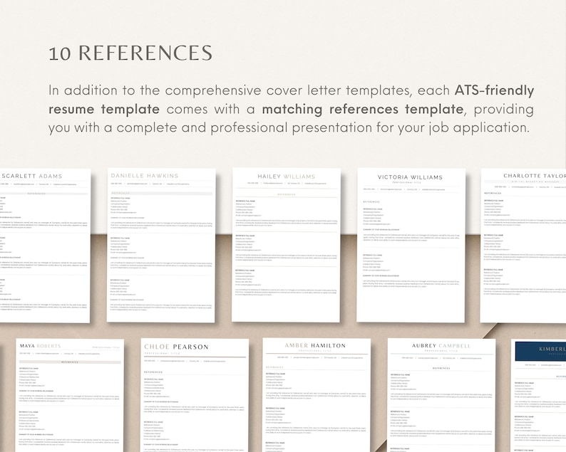 ATS Friendly Resume Templates: Minimalist CV Bundle for MS Word, Google ...