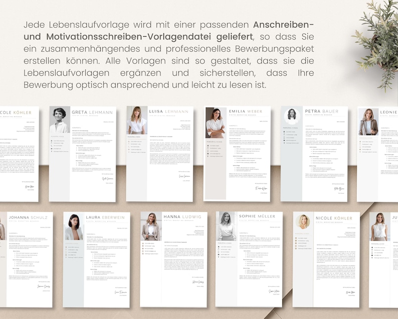 14 German Resume Template Bundle: CV Templates, Cover Letters ...