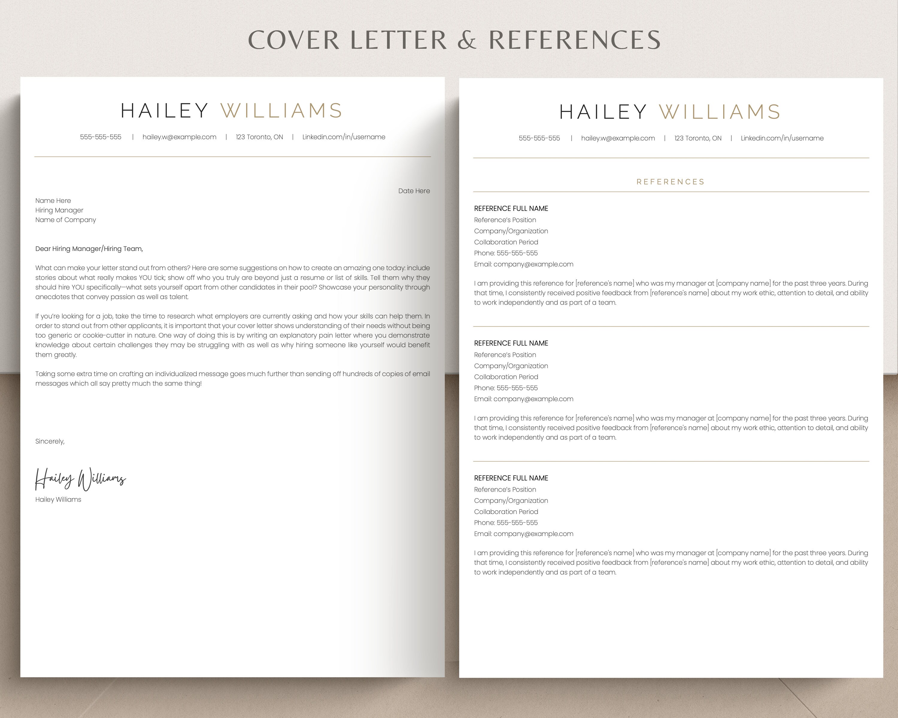Resume Template, ATS Resume Template for Microsoft Word & Mac Apple ...