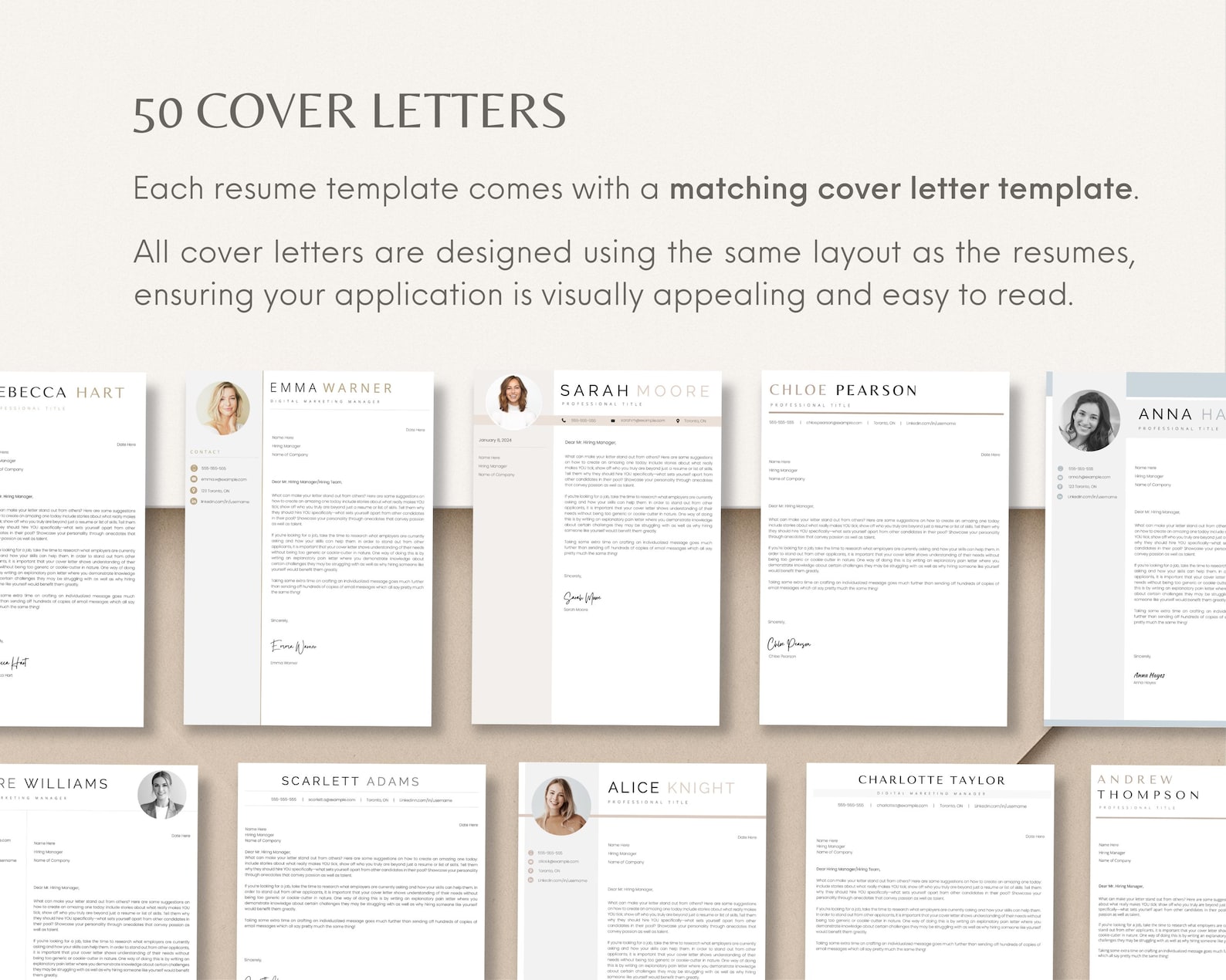 50 Resume Templates Bundle: Modern Cvs, Cover Letters & References for ...