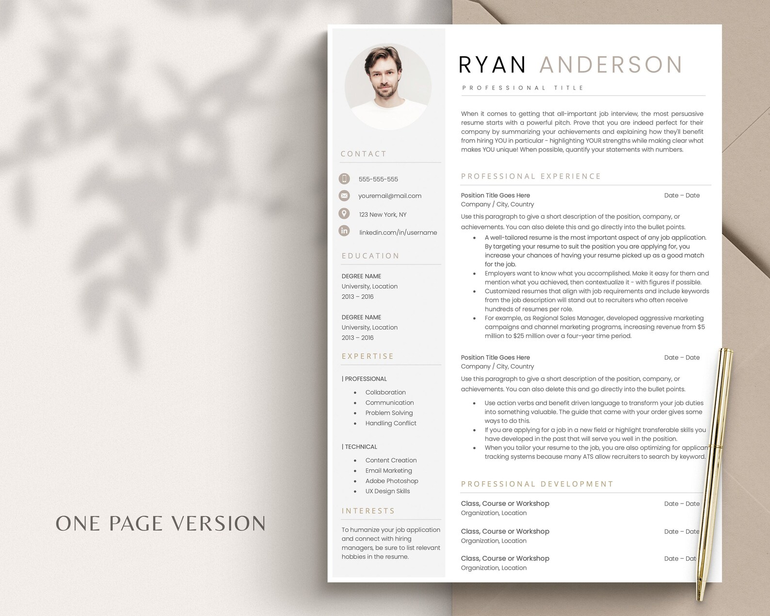 Resume Template Google Docs Word & Apple Pages Modern - Etsy