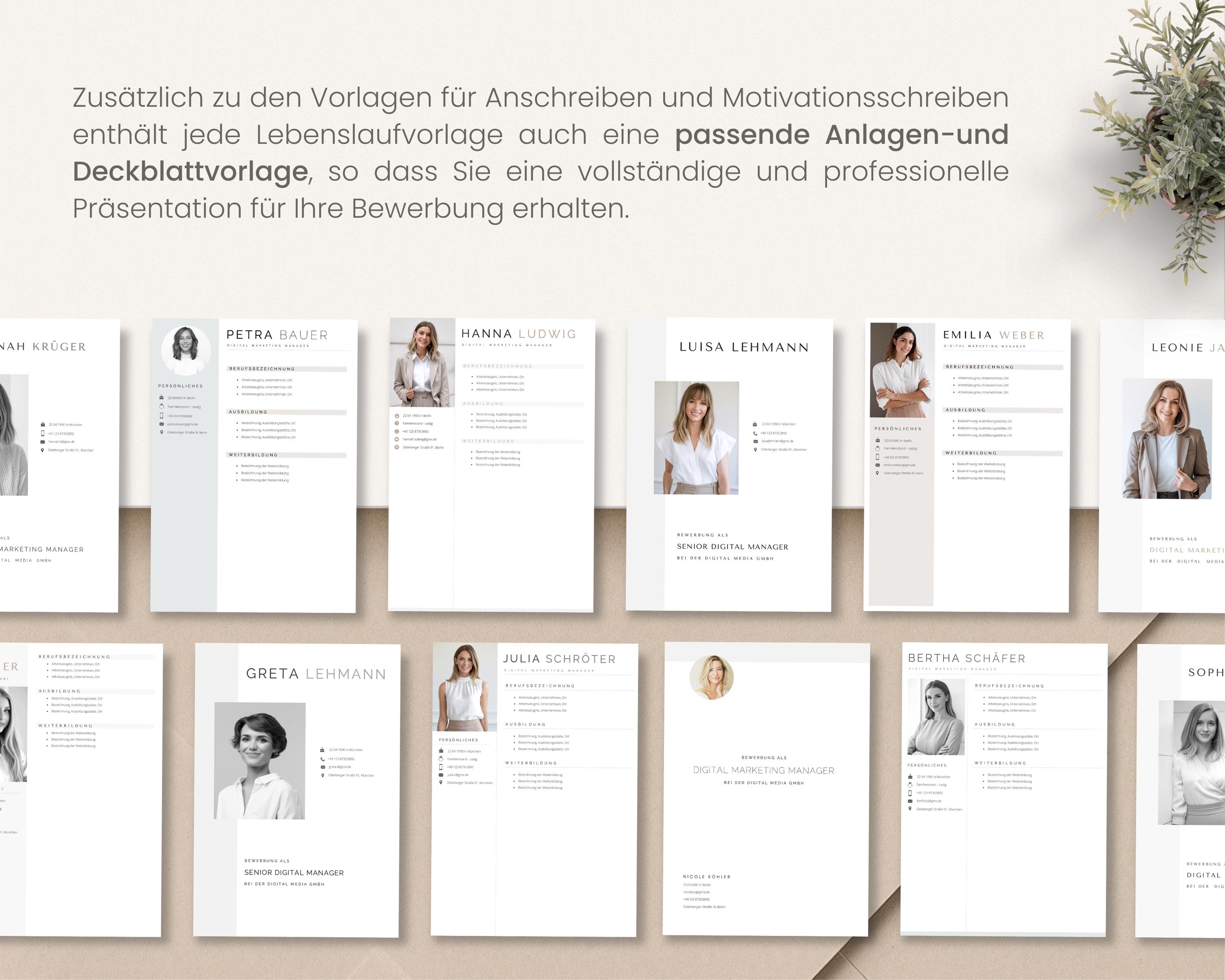 14 German Resume Template Bundle: CV Templates, Cover Letters ...