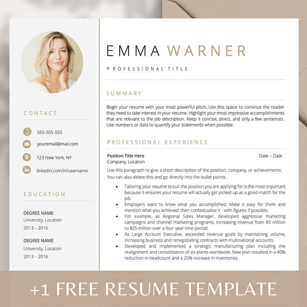 Cv Template - Etsy