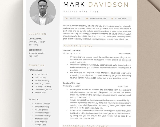 CV Template, Google Docs, MS Word Resume Template, Resume Template ...