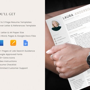 Resume Template Google Docs, Word & Apple Pages, Modern Professional CV ...