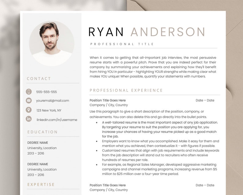 Resume Template Google Docs Word & Apple Pages Modern - Etsy