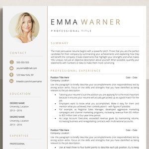 Clean Resume / CV Template With MS Word Cover Letter - Etsy