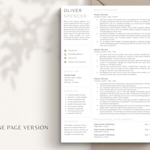 Simple Resume Template, Modern Professional Resume Template Word & Mac ...