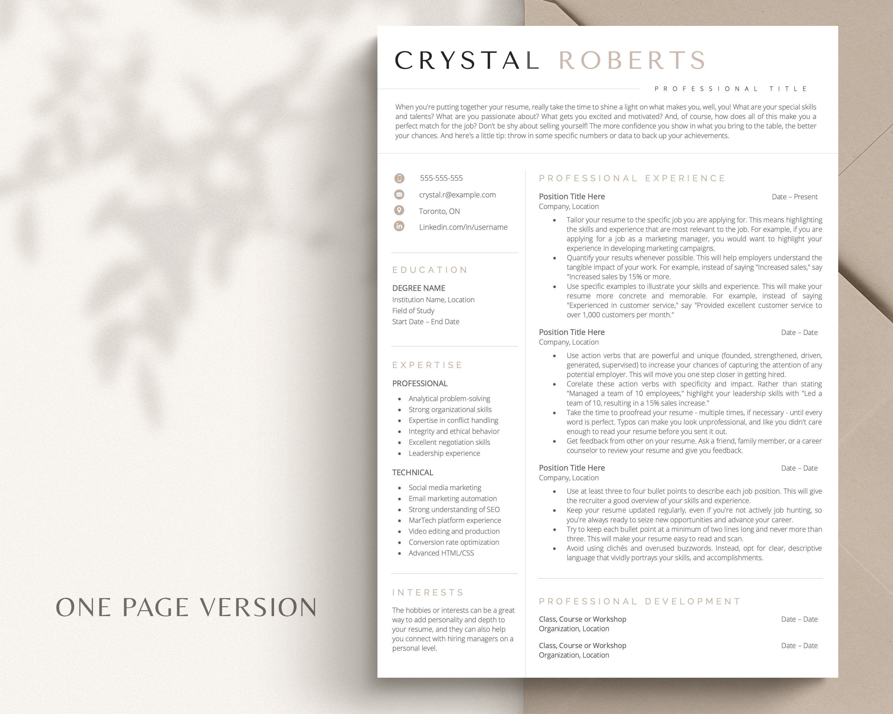 Resume Template Google Docs Resume Template Word Apple - Etsy