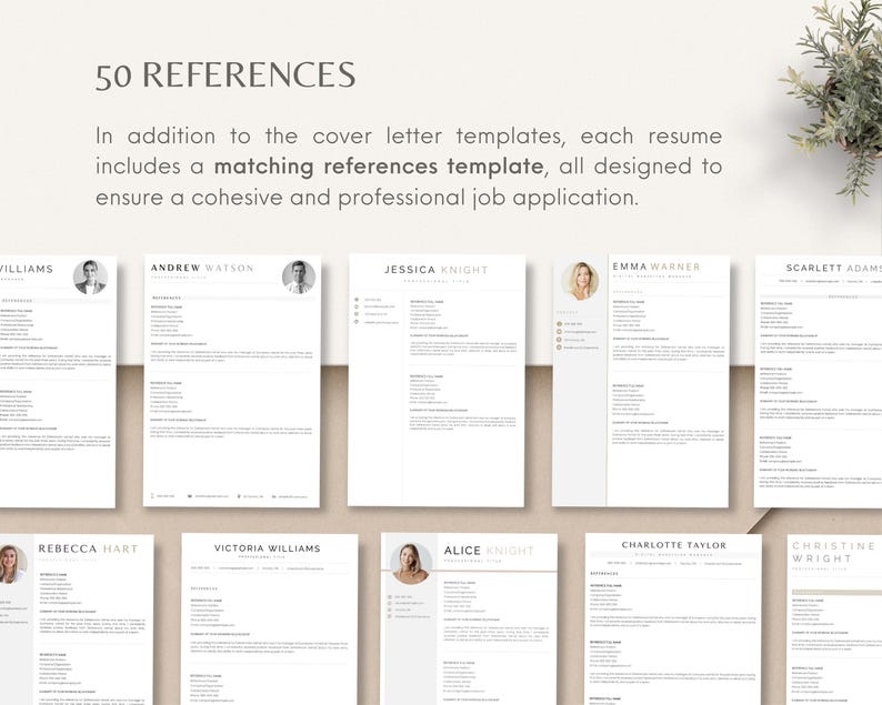 50 Resume Templates Bundle, Modern & ATS Friendly CV Templates for Word ...