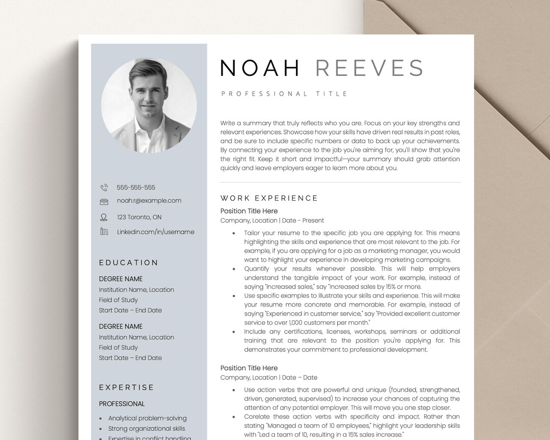Resume Template Word, Professional Resume Template Word & Mac Pages ...
