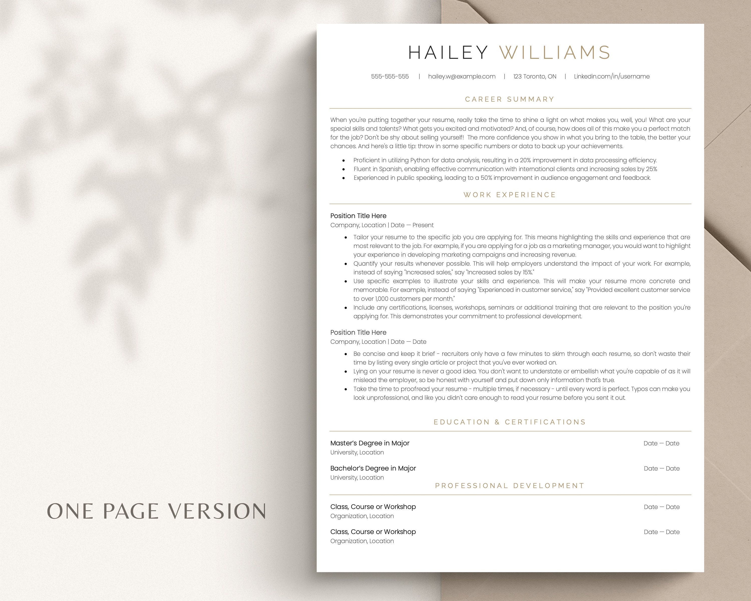 Buy Resume Template, ATS Resume Template for Microsoft Word & Mac Apple ...