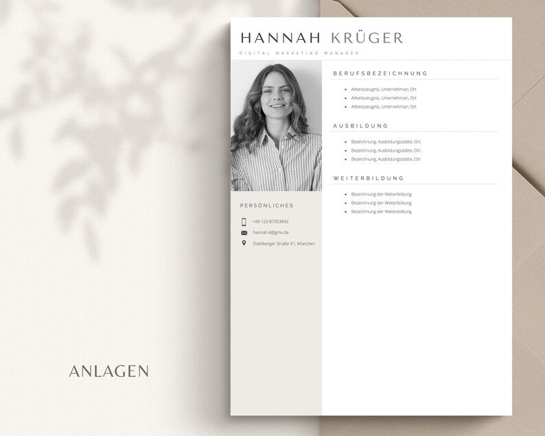 Bewerbungsvorlagen Lebenslauf Vorlage Word Google Docs Mac - Etsy