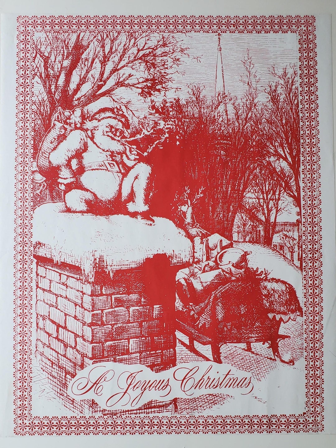 Authentic Vintage Print of Thomas Nast's, "christmas Eve: Santa Waiting ...