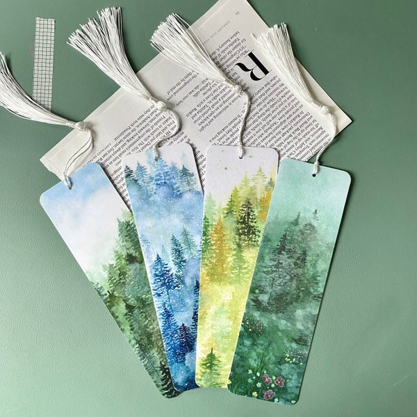 Forest Bookmarks Seasonal Winter Spring Summer Autumn Fall - Etsy