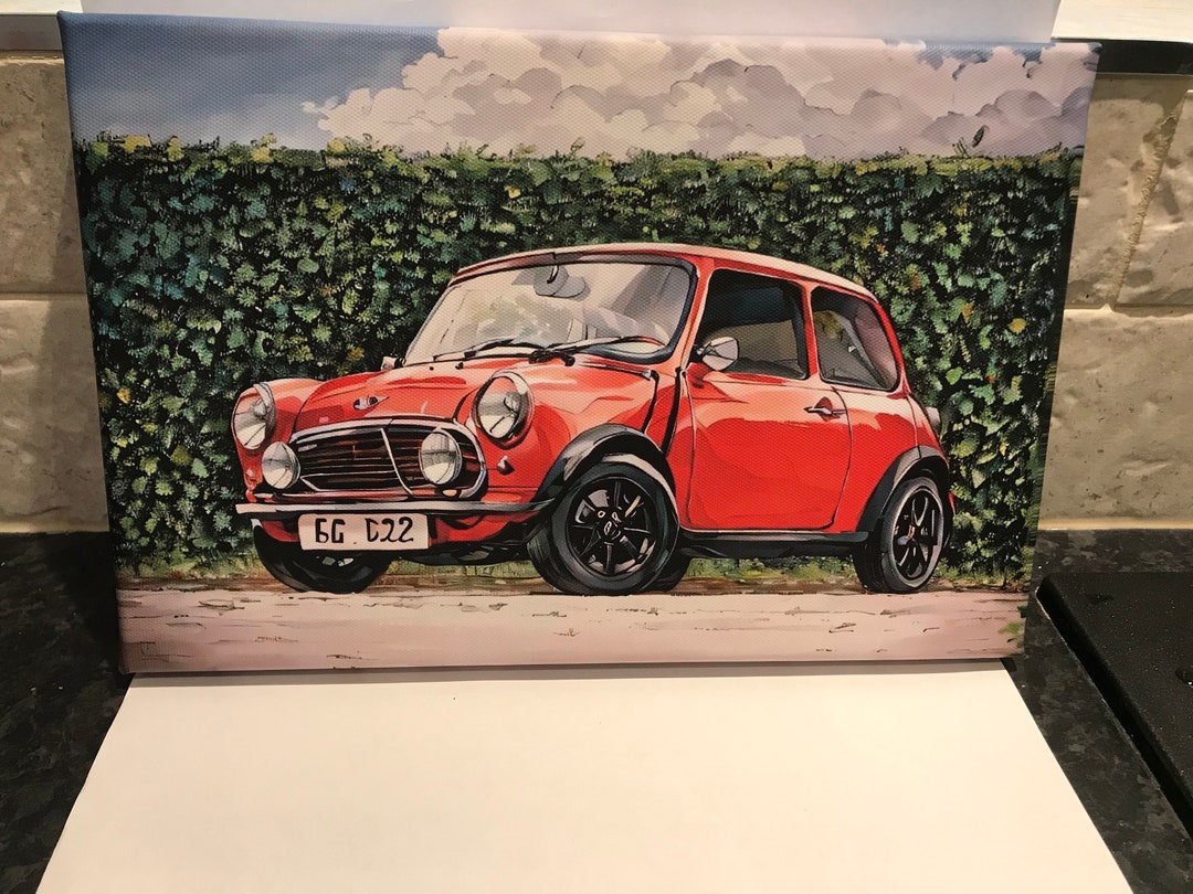 Classic Car Canvas-austin Mini - Etsy