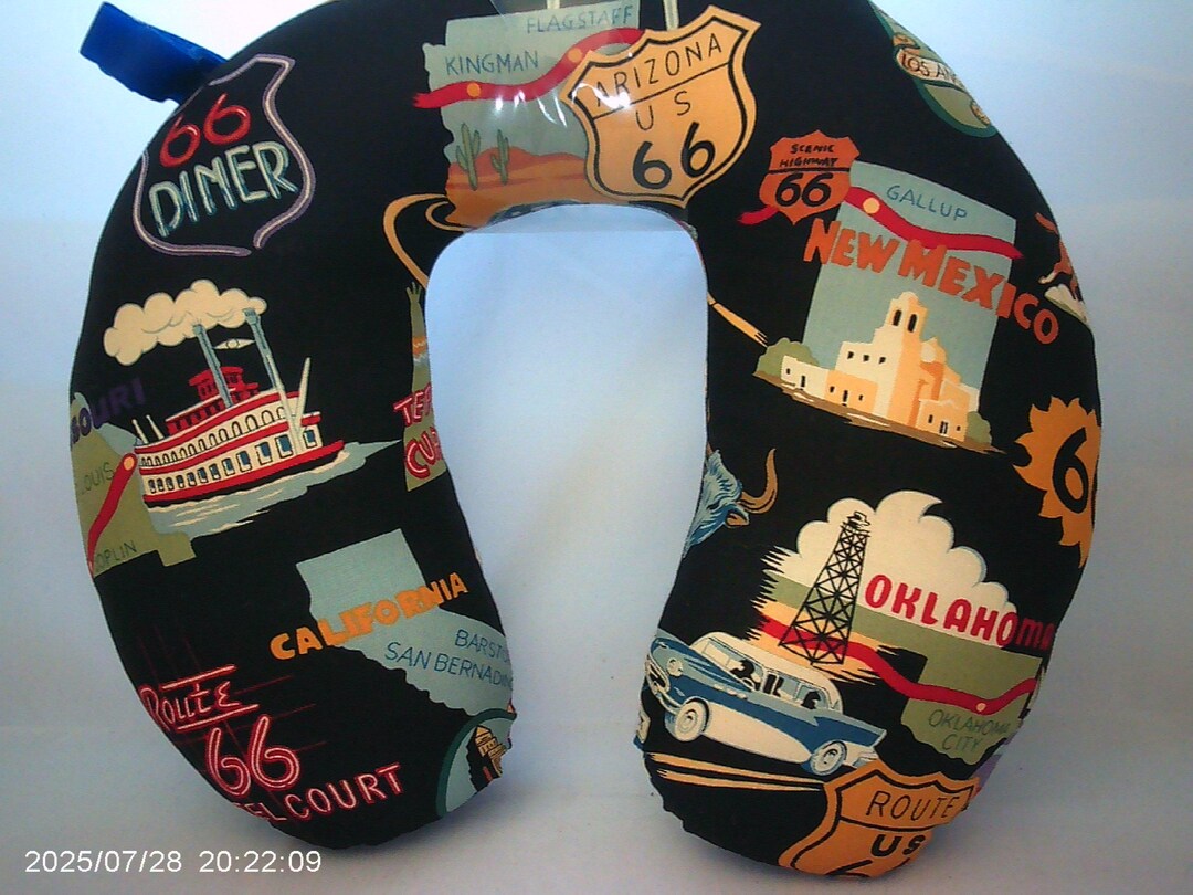 Travel Tags Route 66 Adult Neck Pillow - Etsy