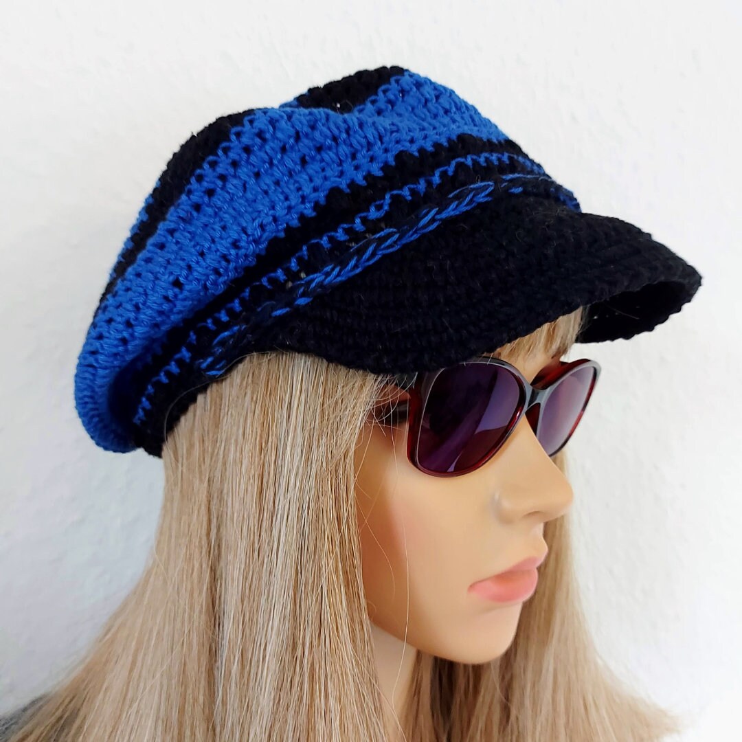 Crochet Baseball Cap Men & Women, Crochet Newsboy Hat, Newsboy Hat ...