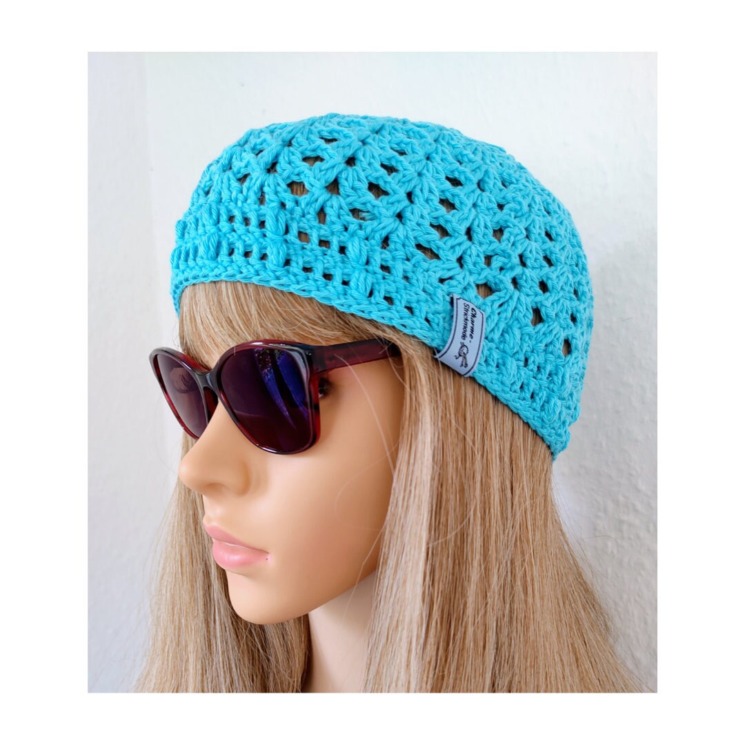 Lace Beret From Cotton, Summer Beret, Summer Hat, Crochet Beanie ...