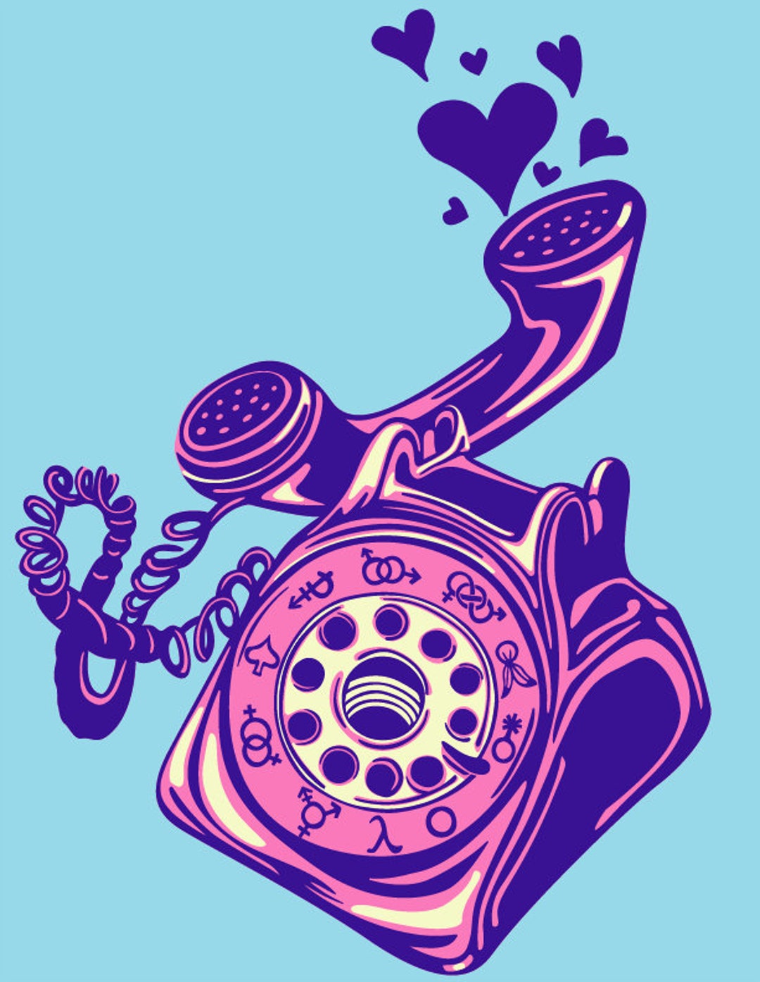 Rotary Phone With Pride Symbols SVG | Retro LGBTQ Design for Cricut ...