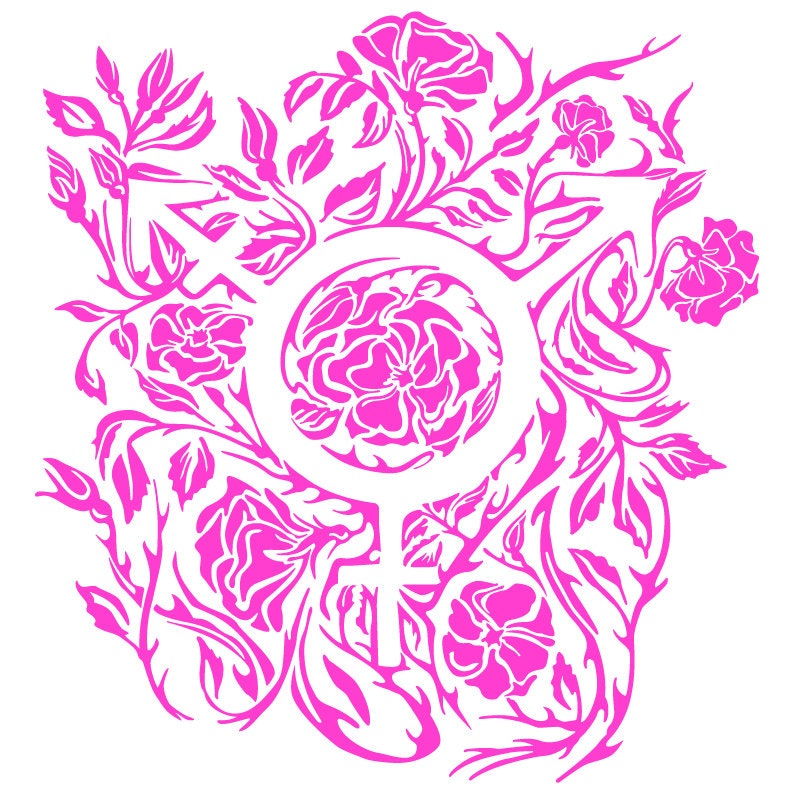 Transgender Symbol Rose Garden SVG | Subtle Pride Design for Cricut ...