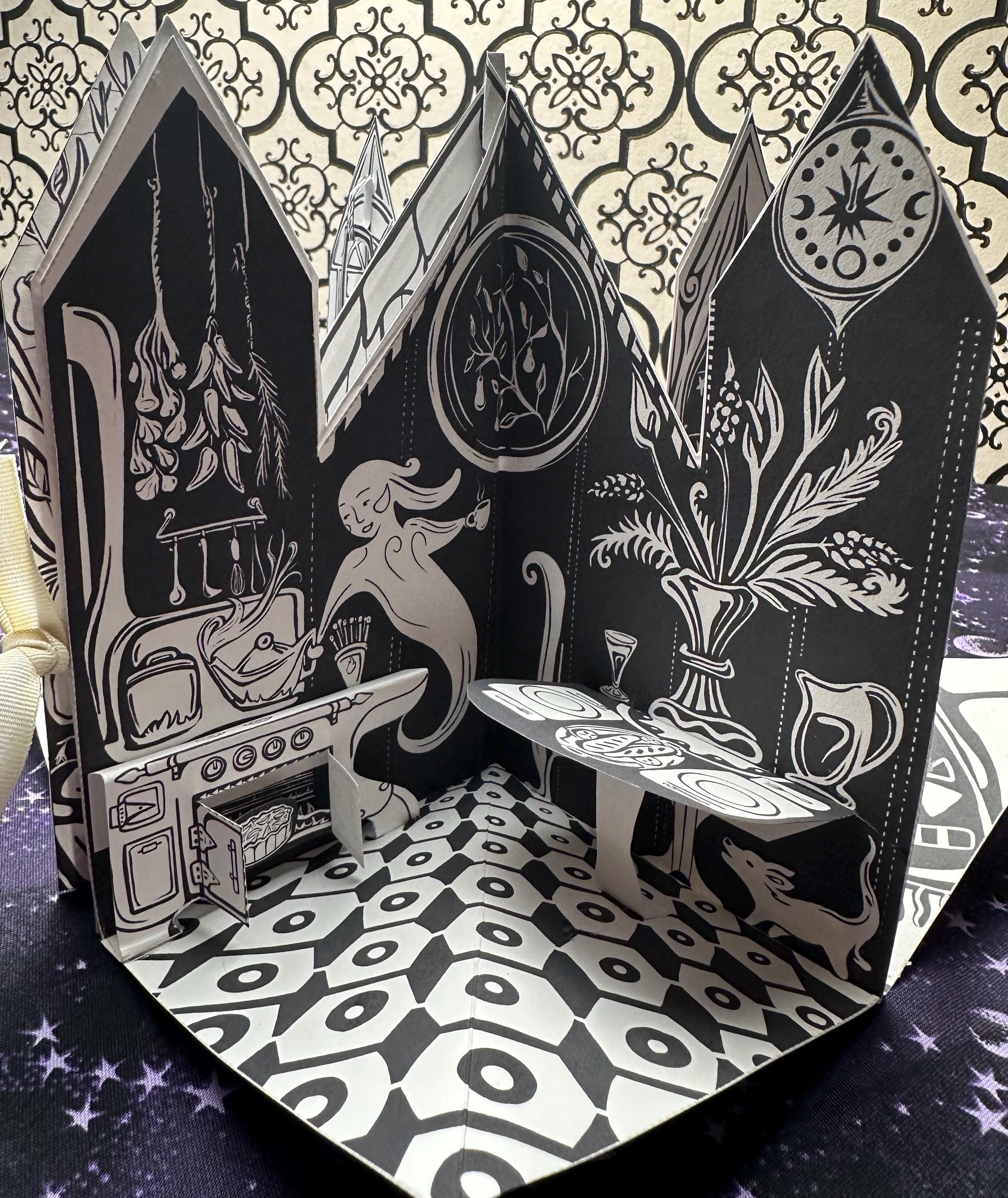 DIY Haunted Mansion Miniature I Pop-up Book | Black and White ...