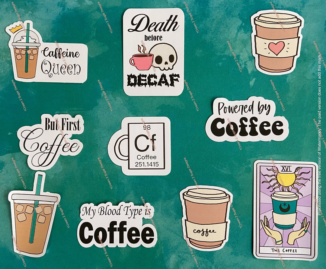 Coffee Sticker Bundle Set of 10 or Individual, Journal and Planner ...