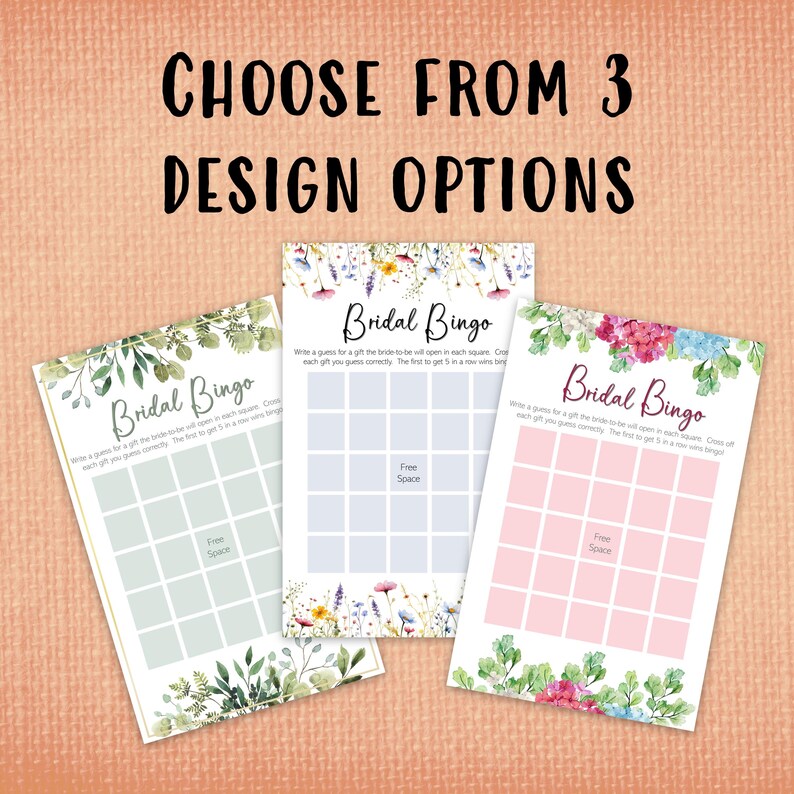 PRINTED Bridal Bingo Shower Game - Etsy