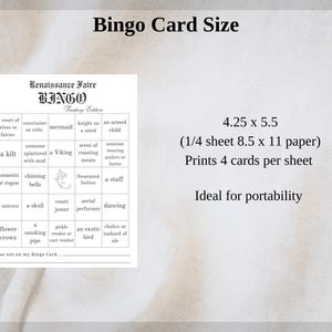 Renaissance Faire Bingo Cards PDF | Digital Download | Renfaire Game ...