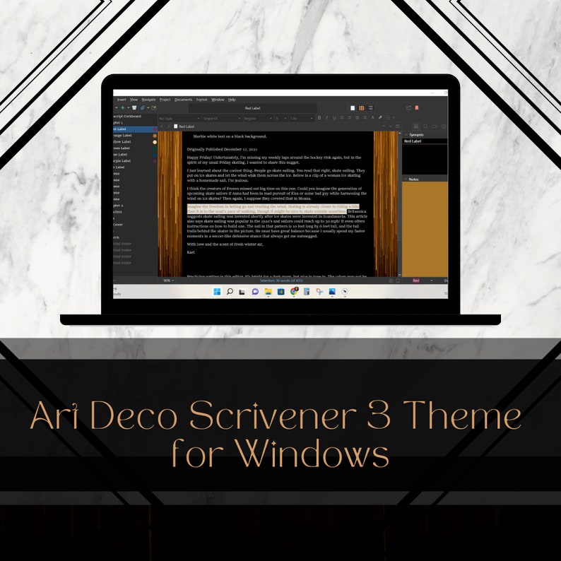 Art Deco Scrivener 3 Theme Download for Windows - 1920s Black, Gold ...