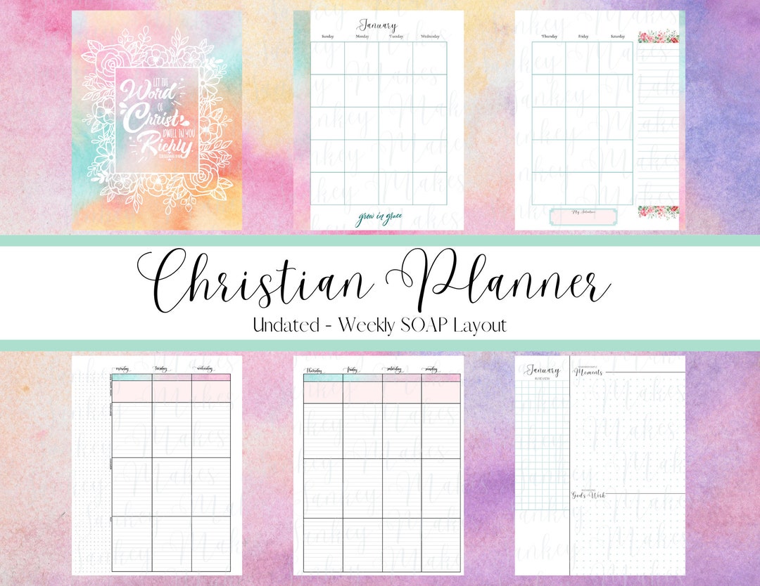 Faith Planner Undated Weekly Layout - Etsy