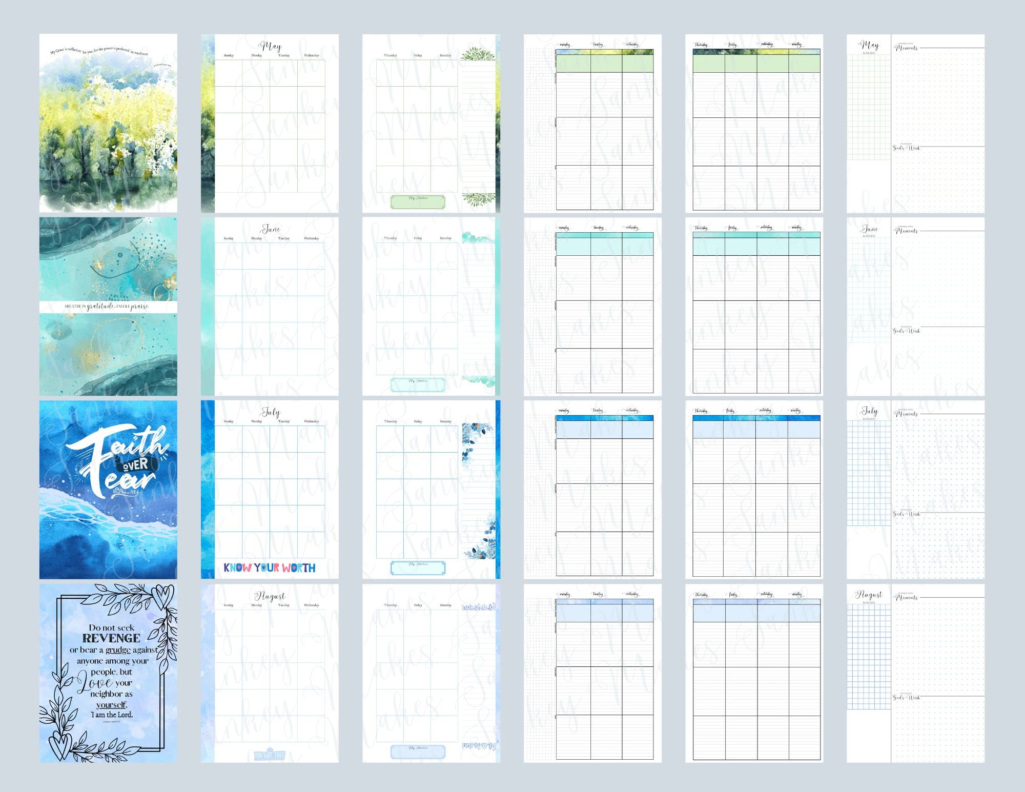 Faith Planner Undated Weekly Layout - Etsy