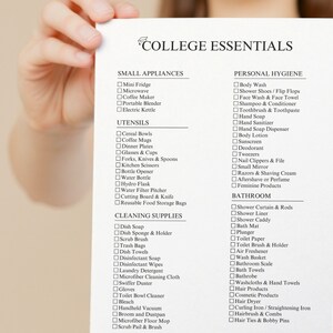 College Essentials Checklist, Freshmen Move-in Prep, Printable Dorm ...
