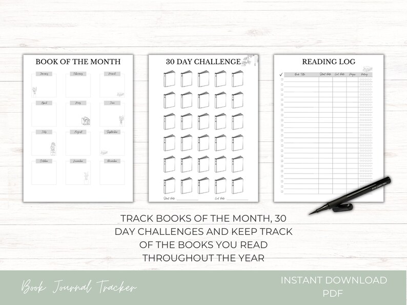 Book Journal Planner, Printable Reading Planner, Reading Tracker ...