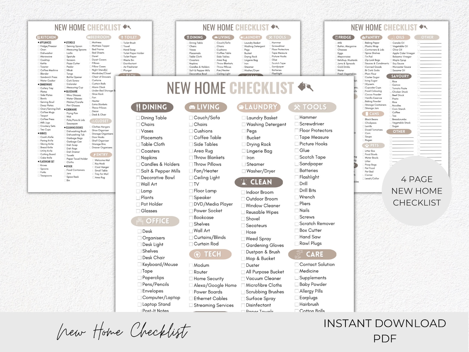 New Home Checklist, New Home Essentials List, First Home Checklist ...
