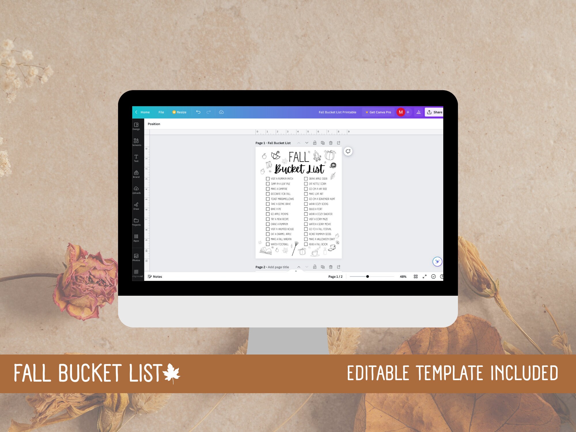 Fall Bucket List Printable, Autumn Bucket List, Autumn Activities ...