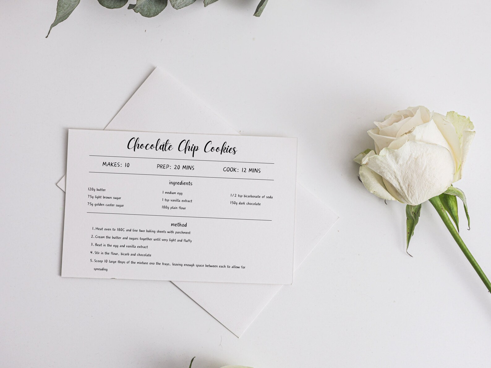 Editable Cute Recipe Card Printable, Recipe Card Template, Personalized ...