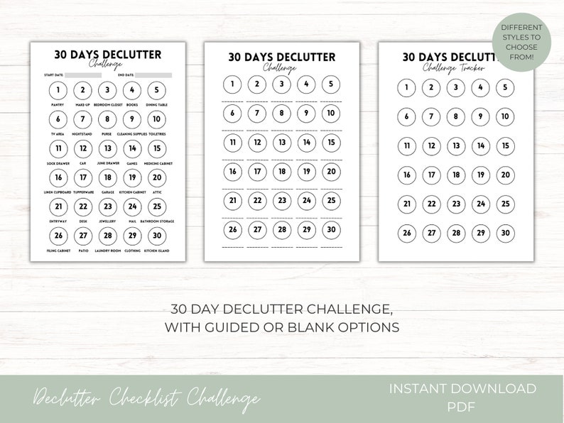 Declutter Checklist, Cleaning Checklist, Declutter Planner, Declutter ...