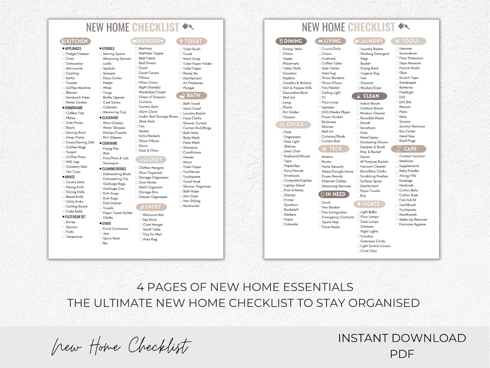 New Home Checklist, New Home Essentials List, First Home Checklist ...