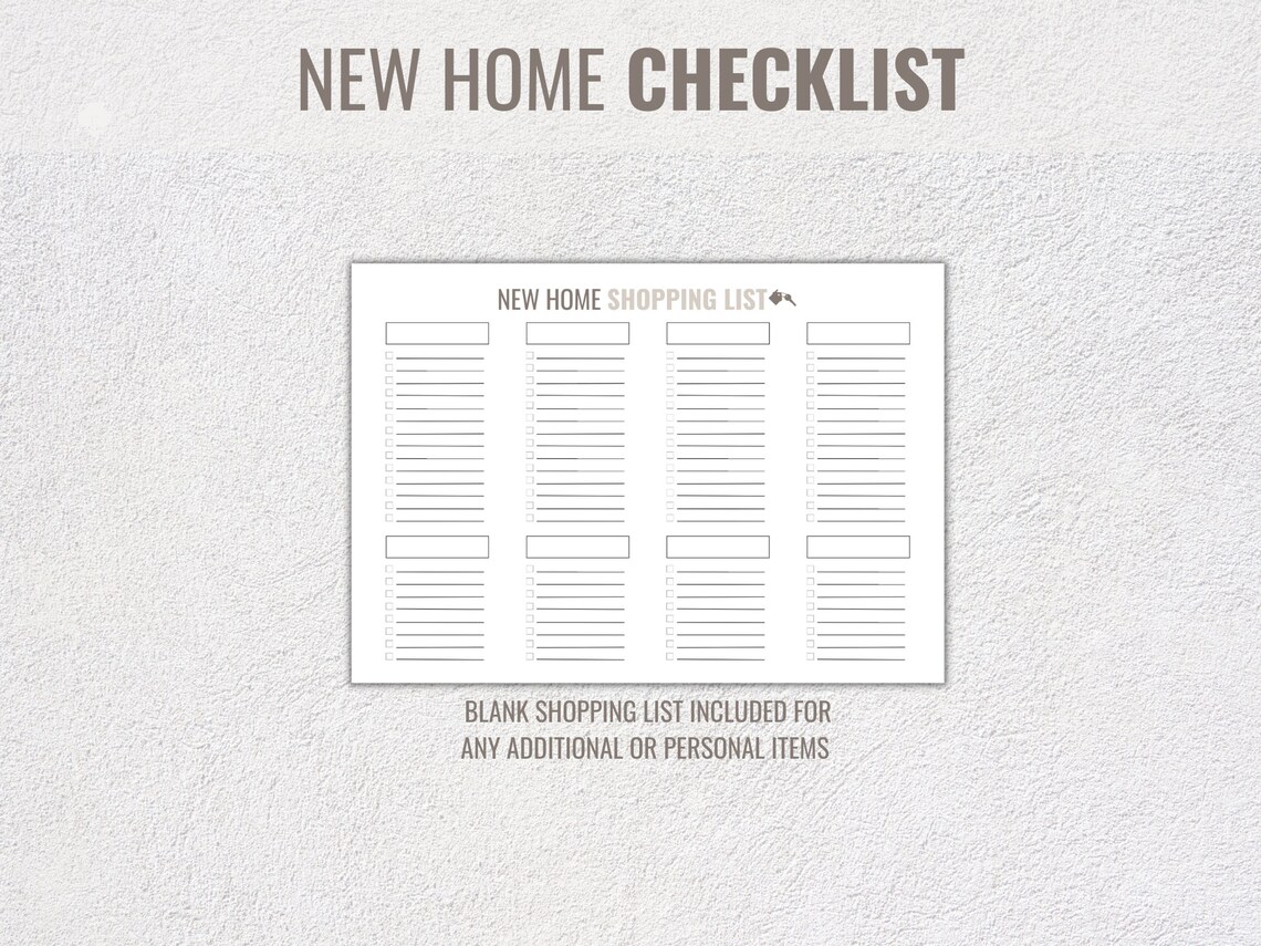 New Home Checklist, New Home Essentials List, First Home Checklist ...
