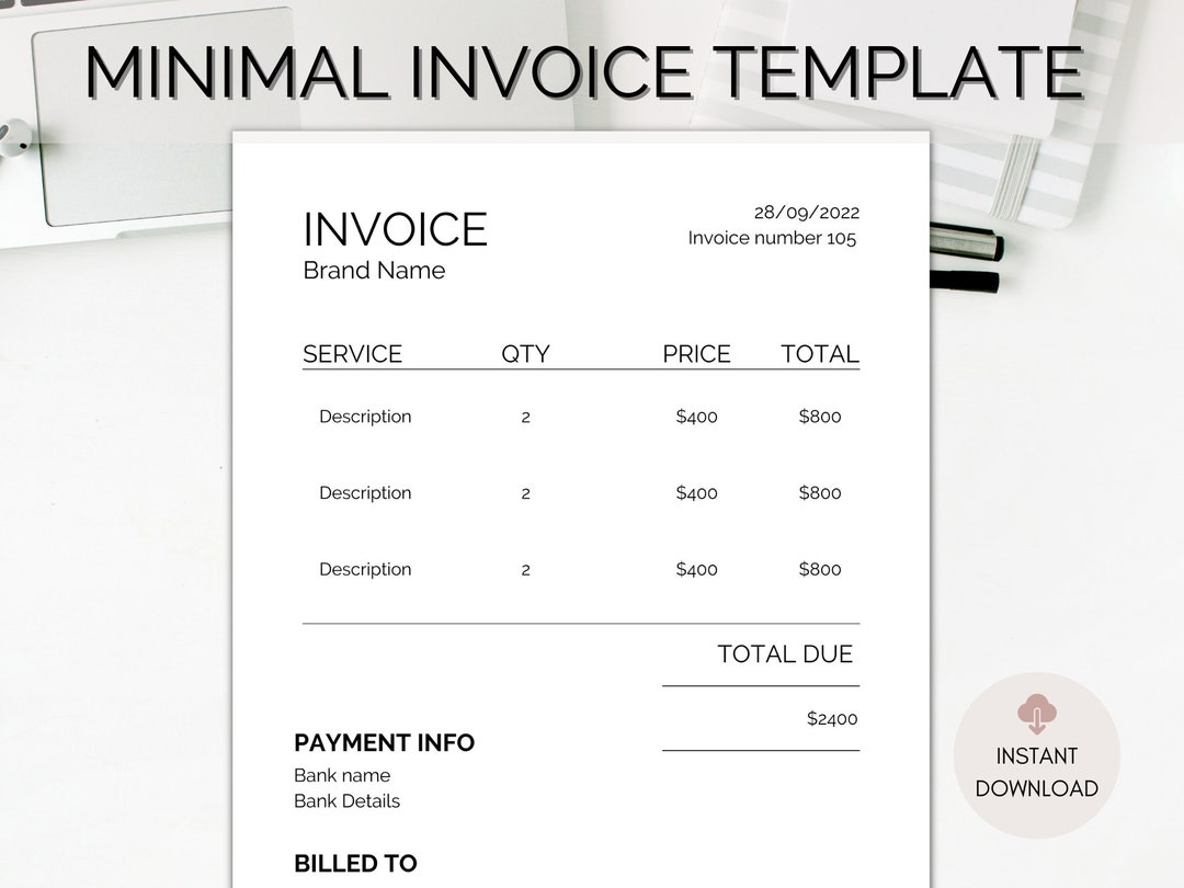 Minimal Invoice, Invoice Template, Business Invoice, Canva Invoice ...