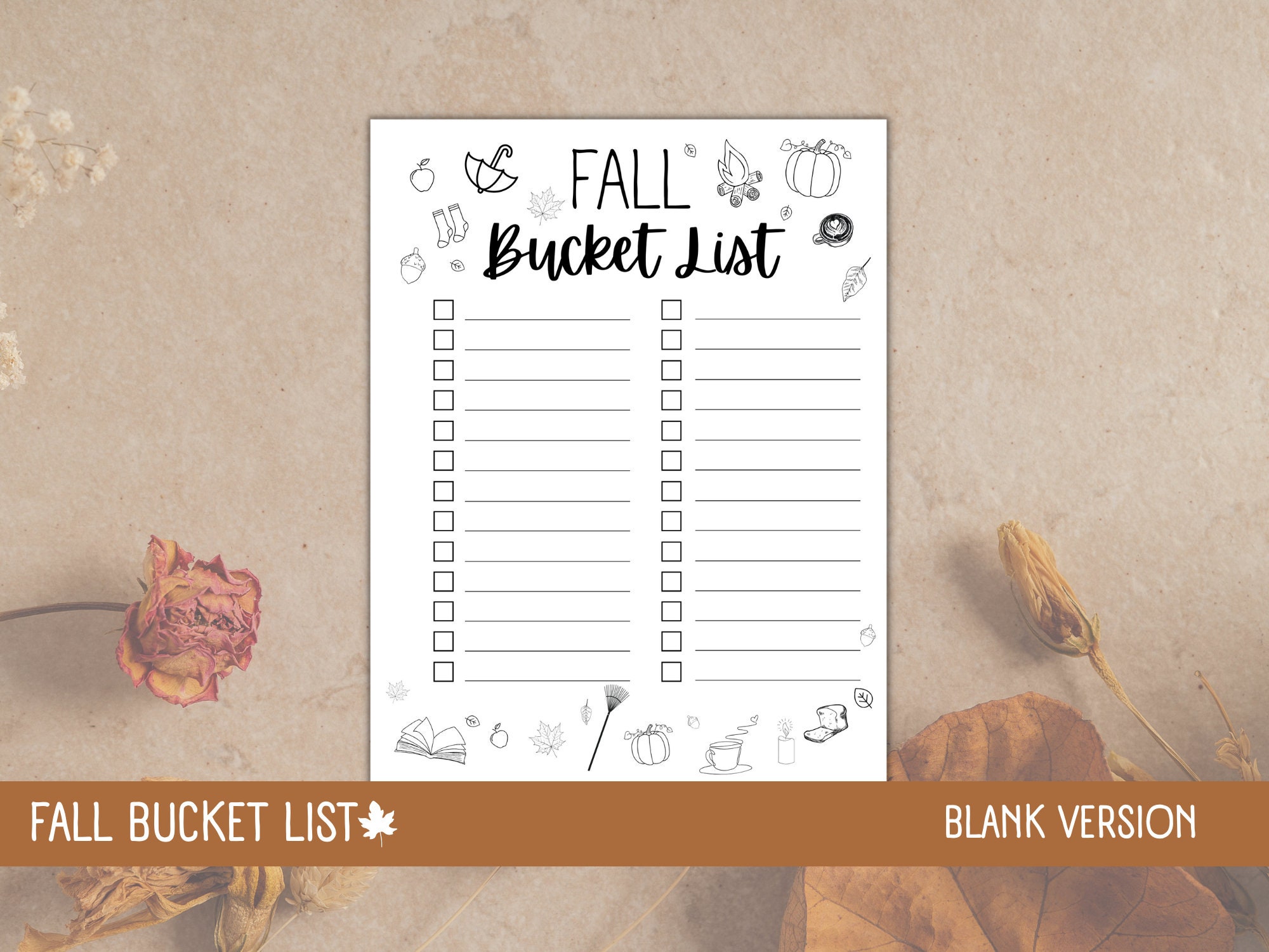 Fall Bucket List Printable, Autumn Bucket List, Autumn Activities ...