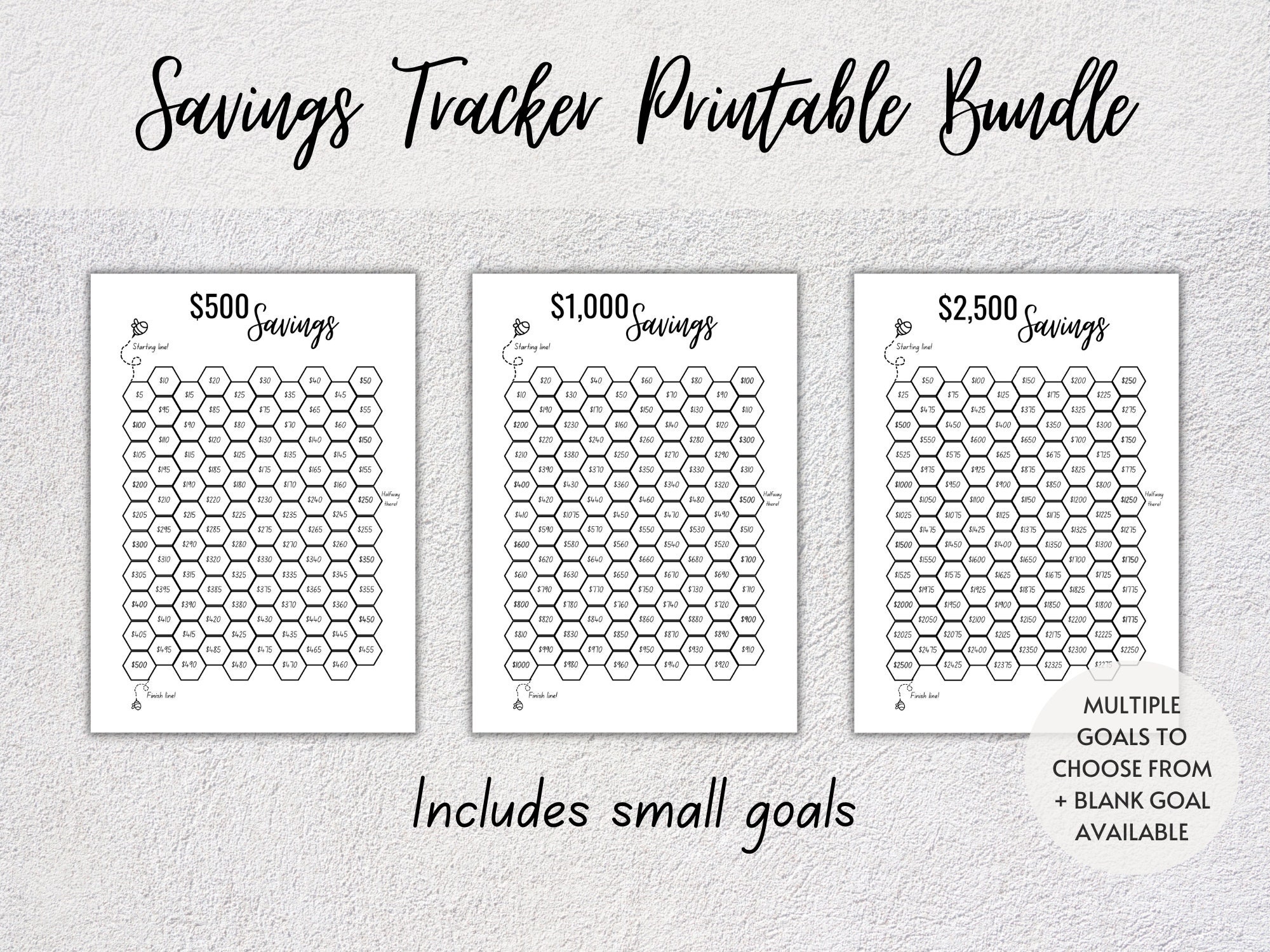 Savings Tracker, Printable Savings Tracker, Honeycomb Savings Goal ...