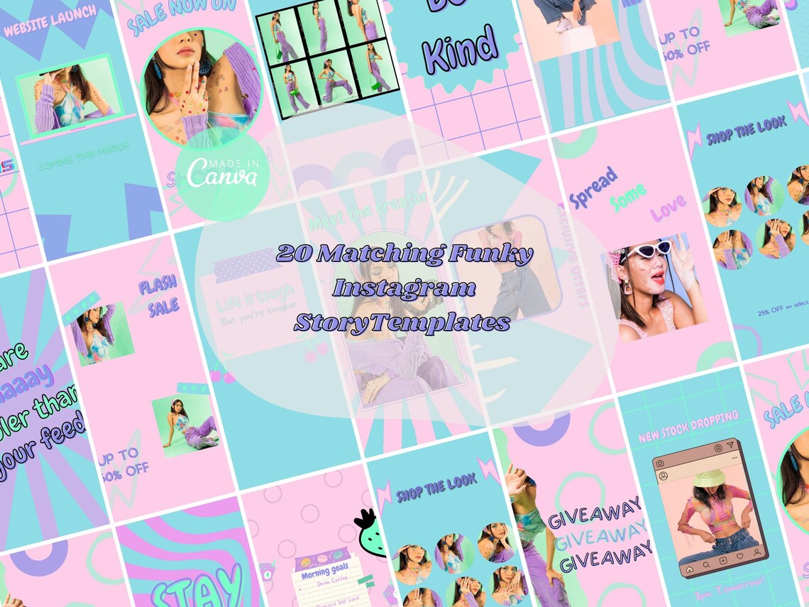 40 Retro Yk2 Instagram Post and Story Templates Canva - Etsy
